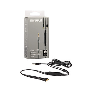 Shure SE215 PRO Wired Earbuds, Black (SE215-K) & RMCE-UNI Universal Communication Cable for Detachable SE Sound Isolating Earphones