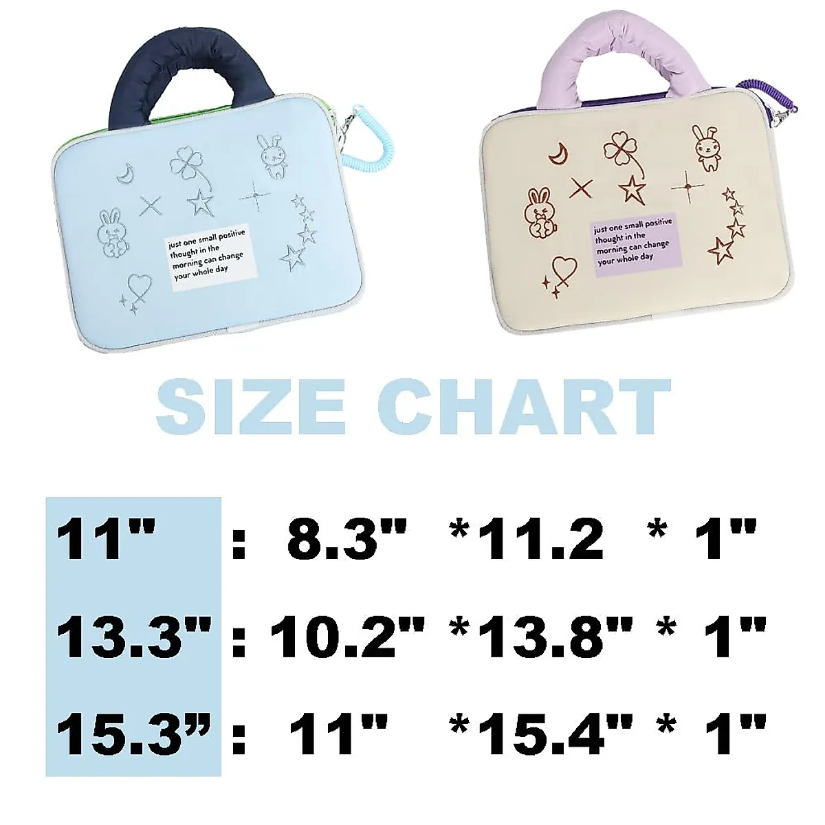 Loizziuy Laptop Bag Bunny Print Space Cotton 11 13 15 17 Inch Pad Tablet Shockproof Fashionable for women Y2k Pad Laptop Case (13.3",Beige)