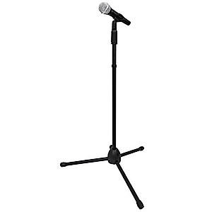 Rockville Wired Pro MIc Kit 1 - High-End Metal Microphone+Mic Stand+Carry Bag+Cable, Black