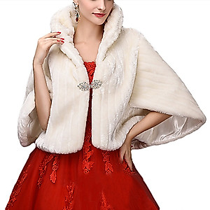 BIBOSS Faux Fur Shawls and Wraps,Thicken Winter Warm Scarf Wrap Shawl Shrug Fur Stole for Wedding Evening Party Prom Banquet