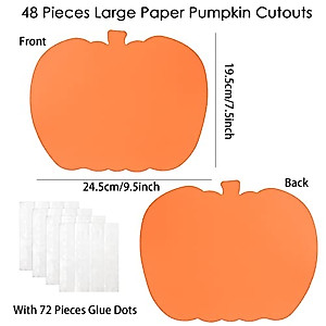 48Pcs Pumpkin Cutouts Paper 9. 5’’x 7.5’’ Thanksgiving Pumpkin Shape Cut-Outs Halloween Classroom Decorations for Fall Harvest Autumn Back to School Party Supplies Bulletin Board Kids Craft Project