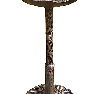 Oakland Living 5012AB Antique Bronze Frog Design Aluminum Birdbath