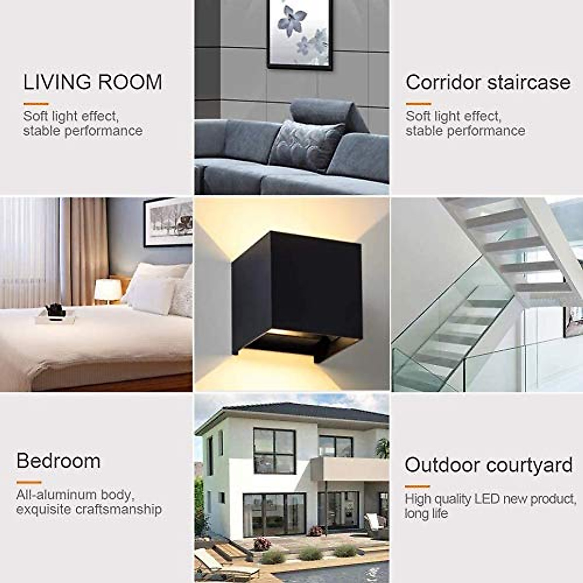 TAIYH Modern LED Light Wall Lamp - Wall Washer 12V LED Modern Wall Light, Adjustable Beam Angle Design, IP65 Waterproof LED Outdoor/Indoor Wall Light, for Hallway Living Room,Warm Light