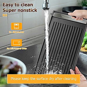 Upgraded WB31X24998 WB31X24738 Griddle Replacement Parts for ge Stove, Heavy Duty Cast Iron Reversible Griddle/Grill Combo Compatible With ge Stove Griddle（Not Universal）,One tray-1 Year Warranty