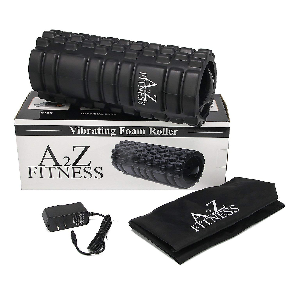 A2Z Fitness 3-Speed Vibrating Foam Roller - High Intensity Vibration for Deep Tissue Trigger Point Sports Massage and Muscle Recovery - Comes with 1 Year Warranty and Free Carry-On Bag