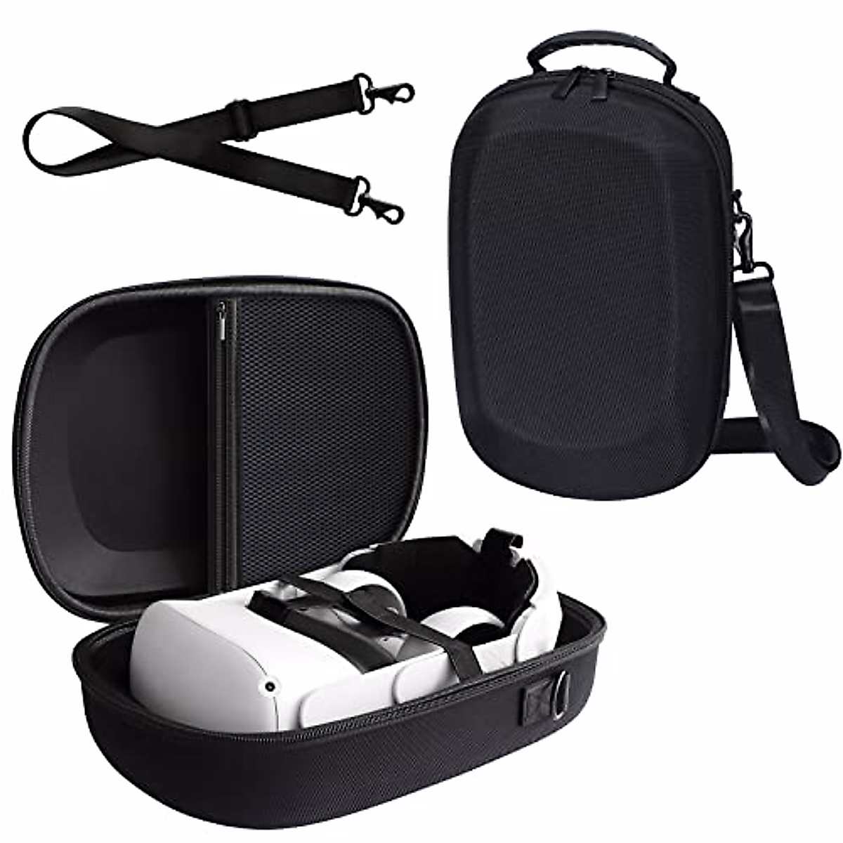Travel Case for VR Oculus Quest 2 with Shoulder Strap Carrying Travel Bag for Meta/Oculus Quest 2 Elite Headset Accessories Portable Hard Storage Case