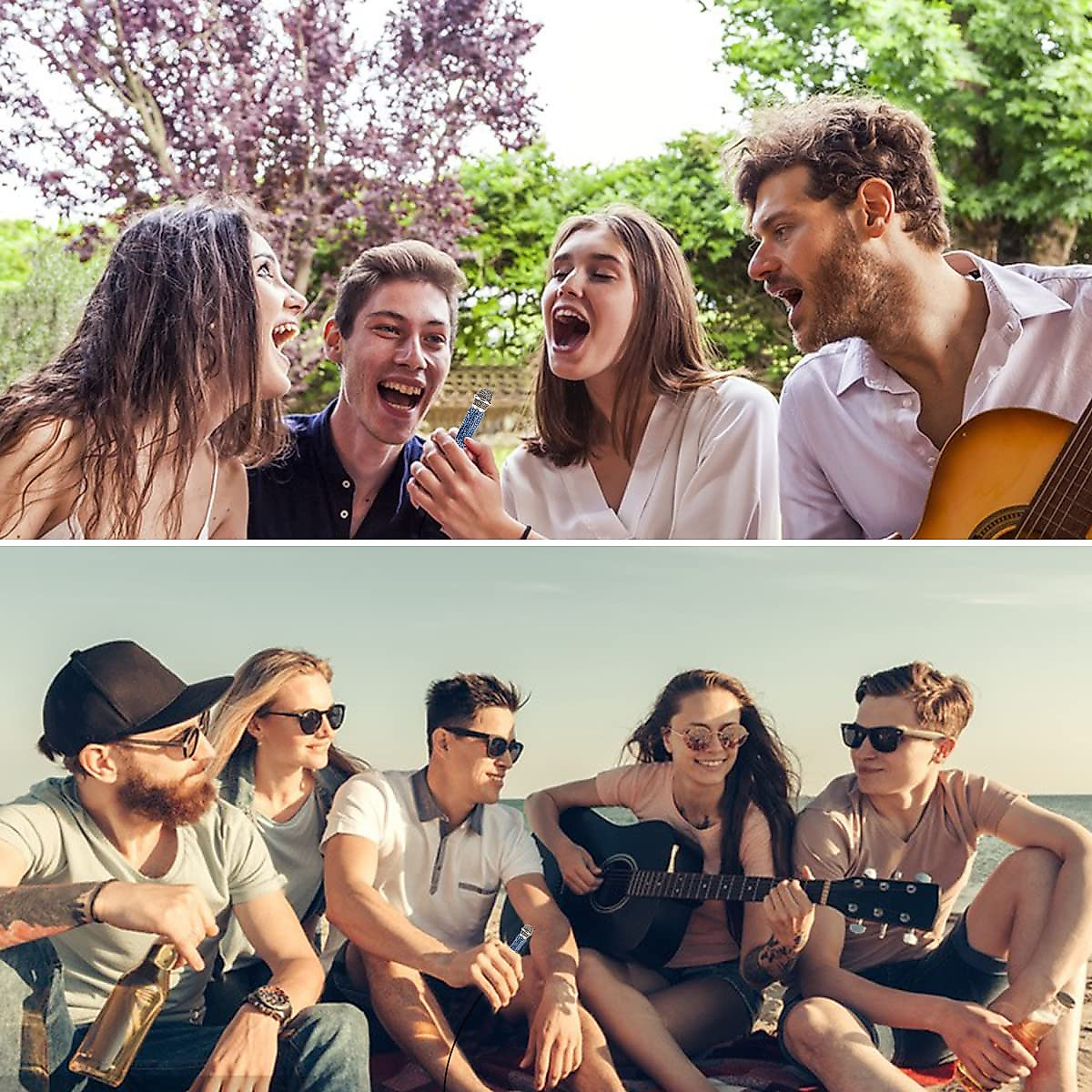 DELADOLA Mini Microphone,Portable Vocal Tiny Microphone, Asmr Microphone,Phone Microphone, Mini Karaoke Microphone for Voice Recording Chatting and Singing On iPhone,Android,Laptop Notebook (Blue)