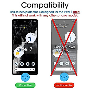 amFilm Screen Protector Compatible with Google Pixel 7 Tempered Glass, 0.26mm Thickness HD Clear, Anti-Scratch Bubbles-Free, Tempered Glass, 3 Pack