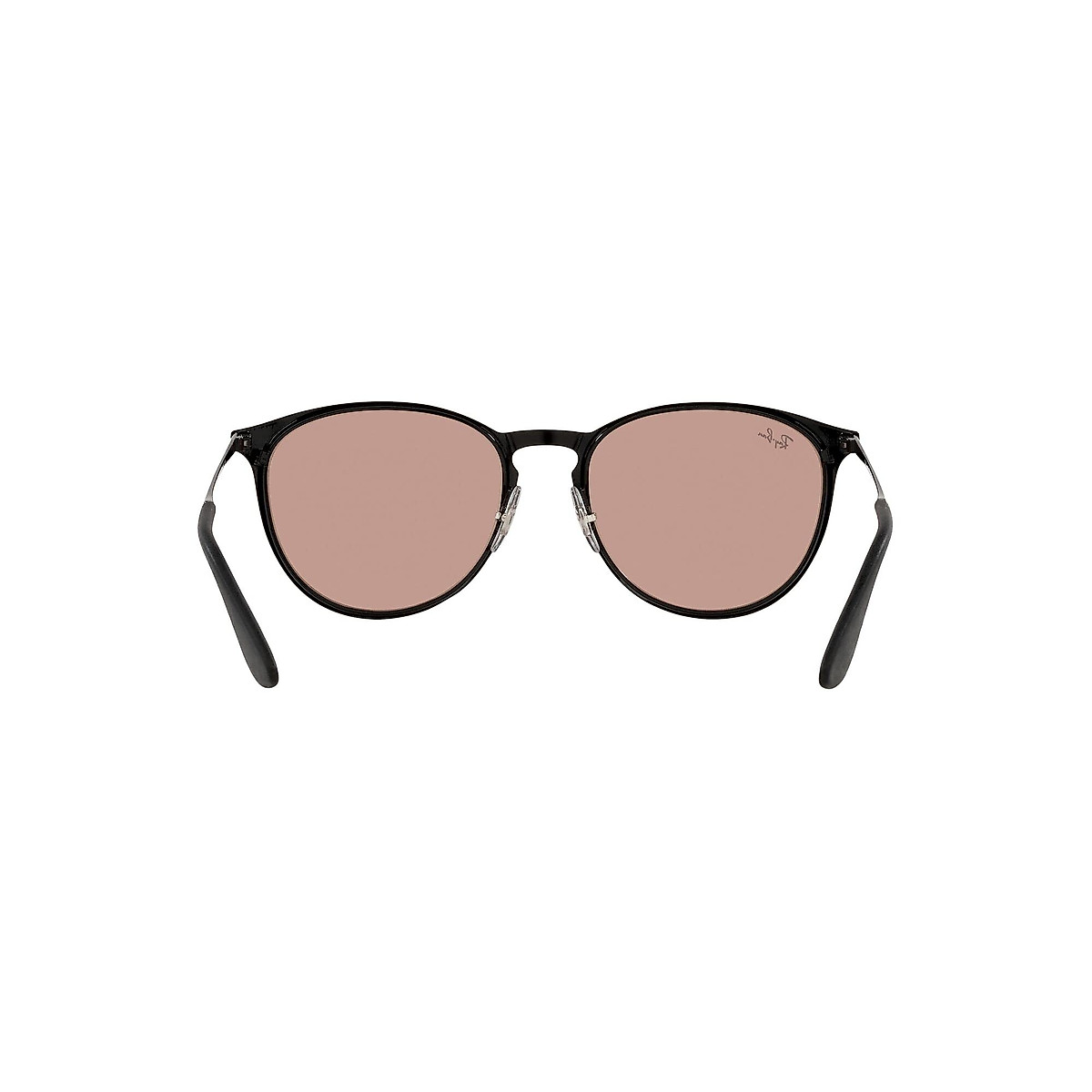 Ray-Ban RB3539 Erika Metal Polarized Round Sunglasses, Black/Evolve Photochromic Brown to Dark Brown, 54 mm