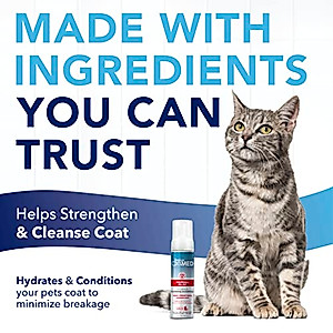 TropiClean Oxymed Waterless Cat Shampoo and Conditioner, A No-Rinse Cat Wash for Hairball Relief 7.4 Ounce