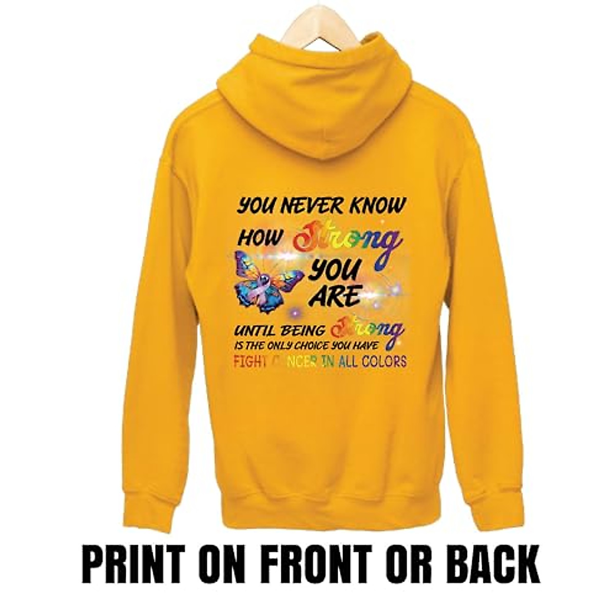 Gift for Cancer Survivors Showing Strength Courage Gray and Muticolor Unisex Hoodie