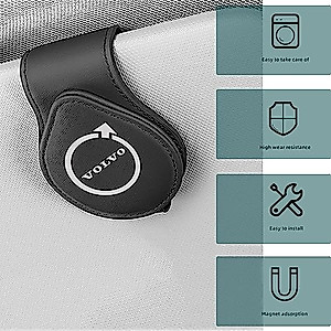 ABSWER Sunglasses Holder for Volvo Car Visor Leather Eyeglasses Hanger Mount Sunglass Clip for XC40/60/90 V60/90 S60/90 Car Accessories