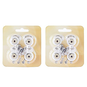 8pcs Bath Shower Door Rollers/Runners Wheels Pulleys 19mm Dia Wheel Bathroom Replacement Part Enclosures Cabins Brass+POM