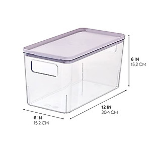 Rosanna Pansino x iDesign Recycled Plastic Kitchen Storage Bins, Includes 1 Large Bin with Lid and 4 Small Bins, Multicolored Bins/Marshmallow Lid, 6” x 12” x 6”