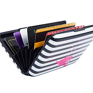 ELFISH Mini RFID Aluminum Wallet Credit Cards Holder Business Card Case Metal ID Case for Men Women (Crane)