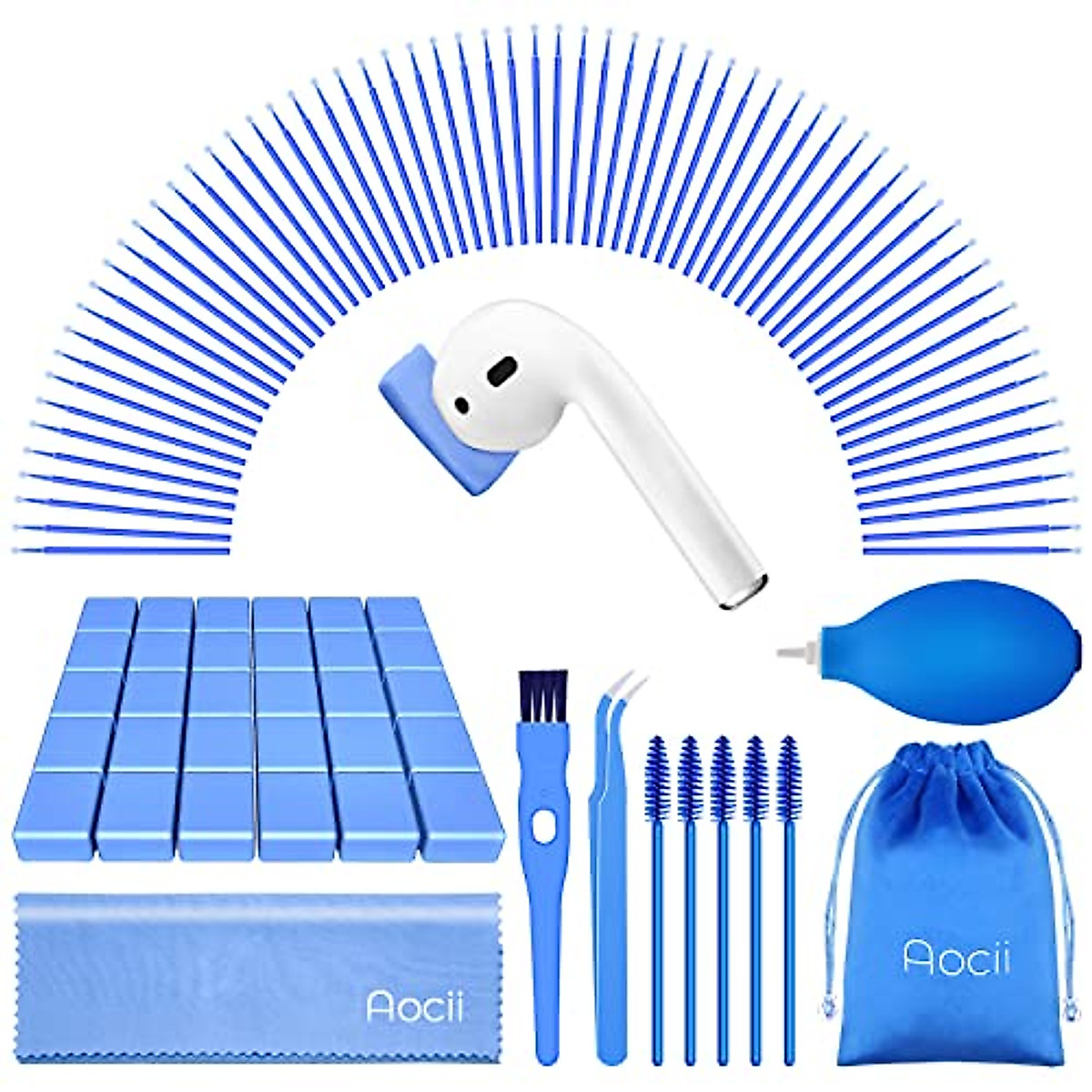 Cleaner kit for Airpod, Cleaning Putty Compatible with Airpod 2 Airpods pro, Earbud Cleaning Putty, Blue Cleaning kit for Headphone/Phone/Earbud/iPhone, Include Cleaning Cloth Swab, Gift for Men