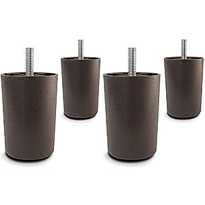 Elegent Upholstery 3" Inch Universal Plastic Sofa Furniture Legs Round Tapered Wood Grain Texture - Set of 4