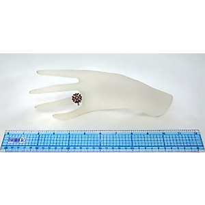 RB Gems Sterling Silver 925 Ring GENUINE GEMSTONE 3 Cts Flower Ring with Rhodium-Plated Finish (11, garnet)