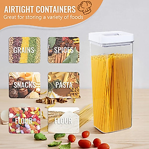 5 Pack Plastic Storage Jars with Airtight Lid: Airtight Food Storage Containers with Lids,Storage Jars for Pantry Organization and Storage for Cereal Flour & Sugar(BPA Free)