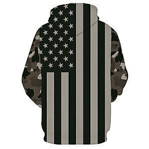 SYAIMN Unisex 3D Pullover Hoodies for Men Women Black Strip Graphic Hooded Hoodie with Pocket Medium