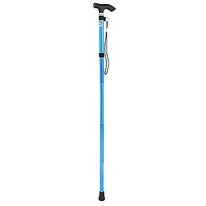 Dilwe Walking Stick, Telescopic Anti-Skid Trekking Pole Collapsible Hiking Poles Folding Walking Cane for Outdoor Camping Hiking Mountain Camping Mountain Climbing Tools(Blue£©