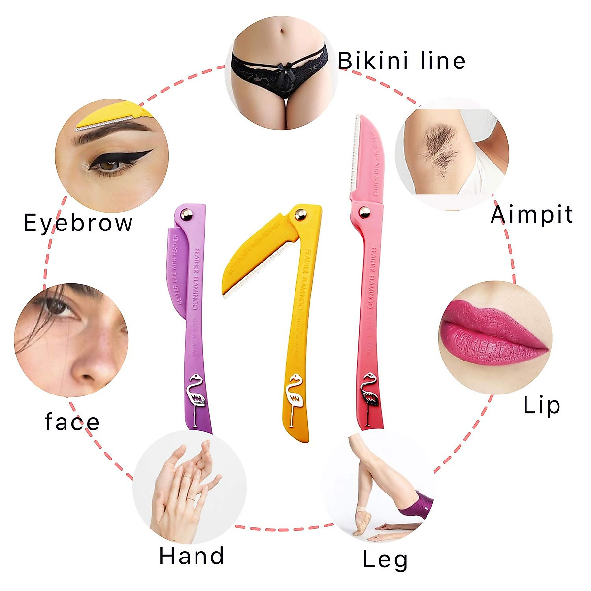 Limo Eyebrow Razor, Facial Hair Trimmer, Eyebrow Shaver Razor, Face Razor and Eyebrow Sharper for Women and Men 3 PCS