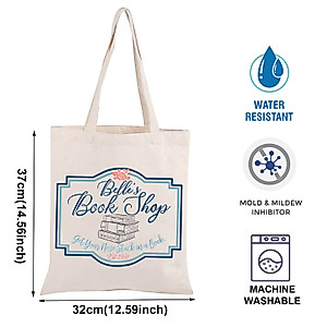 BLUPARK Movie Character Princess Tote Bag - Book Lover Gift and Movie Inspired Merch (Book Shop Design)