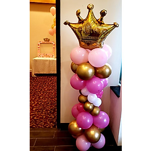 A2ZOnlineMaarket 100 Pcs Balloons Different Sizes 12/10/5 Inch Latex Balloon Garland Arch Kit for Birthday Baby Shower Wedding Bridal Shower Balloon Party Decoration (Chrome Gold)