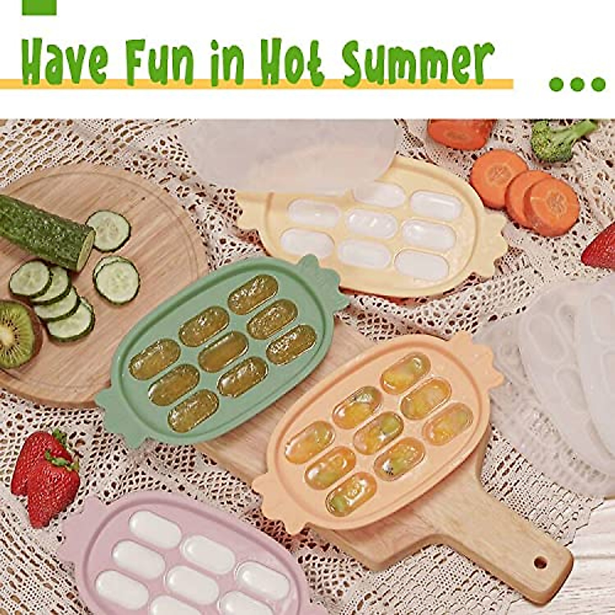 Haakaa Baby Popsicle Mold - Baby Food Maker & Breastmilk Teething Freezer Tray - BPA Free Silicone-Yellow