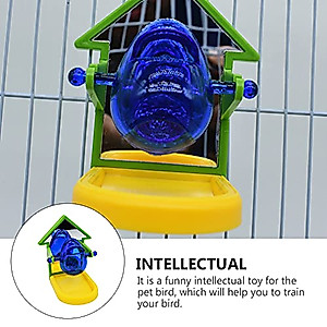 balacoo Parrot Food Feeder Plastic Bird Food Dispenser Fixable Parrot Food Bowl Feeding Coop Cup Bird Intelligence Training Interactive Toy for Parakeet Conure Cockatiel Random Color