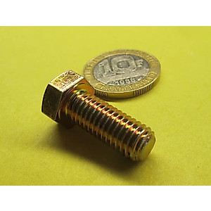 Class 8.8 Yellow Zinc Steel Bolts FT M8 x 1.25 mm x 20 mm Long 10 pcs