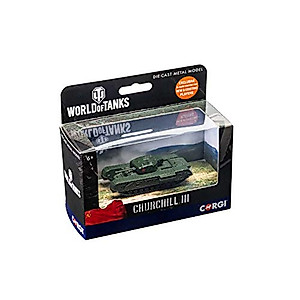 Corgi Diecast World of Tanks Churchill MK III Tank with in Game Codes Military Fit The Box Scale Model WT91204 Dark Army Gray