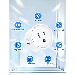 Smart Plug EIGHTREE, Alexa Smart Plugs That Work with Alexa and Google Home, Compatible with SmartThings, Smart Outlet with WiFi Remote Control and Timer Function, 2.4GHz Wi-Fi Only, 4Packs
