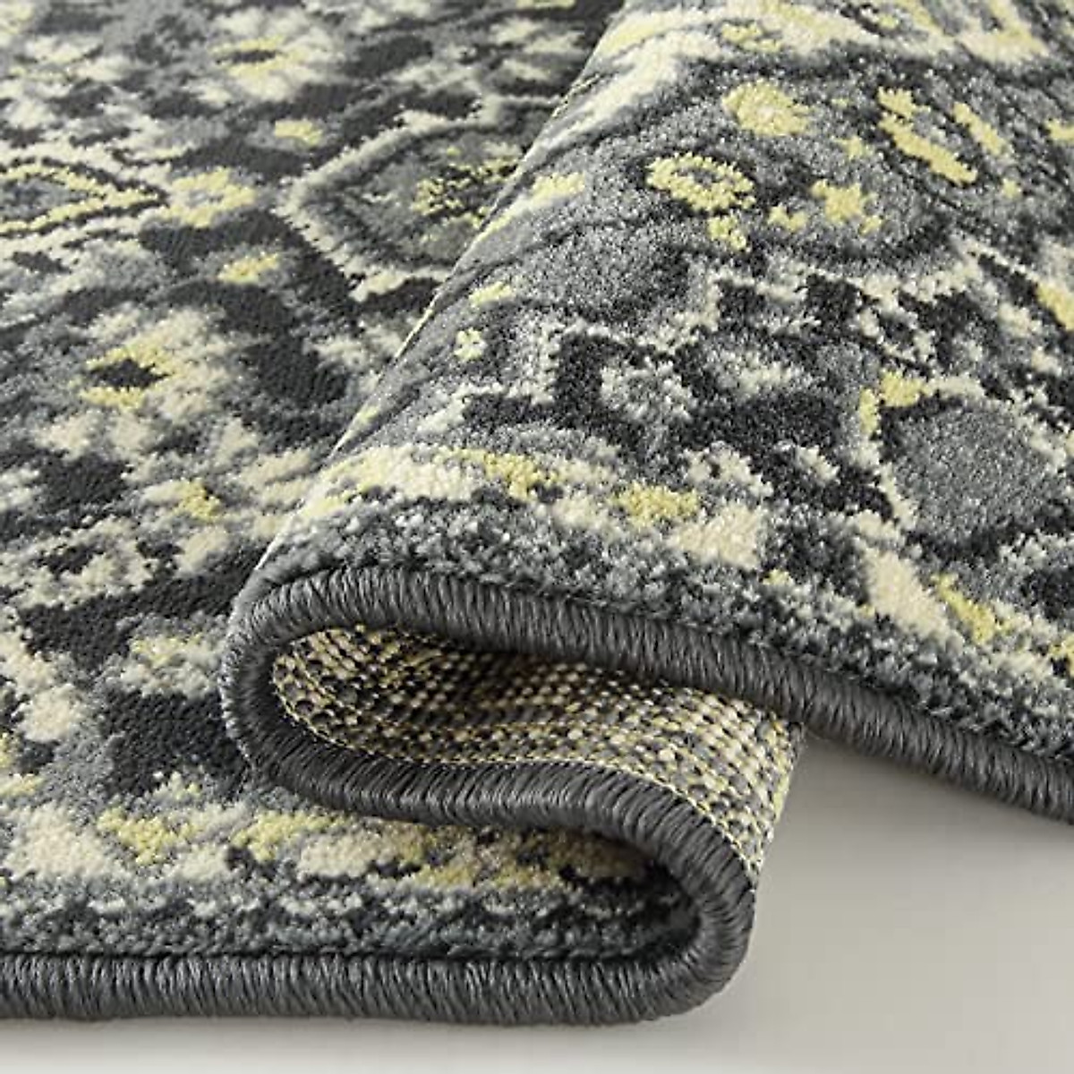 WESTLOOM 8x10 Indoor Living Room Bedroom Large Area Rug Medallion Collection Area Rug Non-Shedding Oriental Traditional Area Rug, Grey