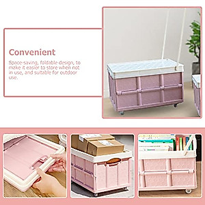 Cabilock Lidded Storage Bin Collapsible Storage Box Stackable Clothes Storage Box With Wheel