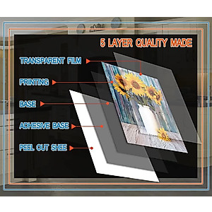 Greture Sunflower White Vase Kitchen Decor Dishwasher Magnet Sticker, Restaurant Household Cabinet Decoration Refrigerator Washing Machine Cabinet Magnetic Wallpaper 23''x26''INCH