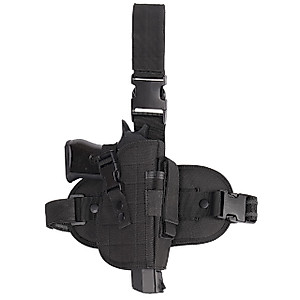 Drop Leg Holster Right Handed - Airsoft Holster with Magazine Pouch Thigh Pistol Gun Holster Tactical Adjustable,Suitable to Hold Full Size Mid Size and Compact Pistols. (Black)