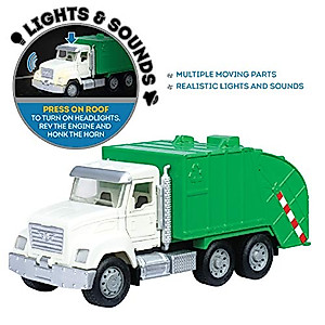 Driven by Battat – Toy Recycling Truck For Kids – Toy Work Vehicle – Lights & Sounds – Movable Parts – 3 Years + – Micro Recycling Truck