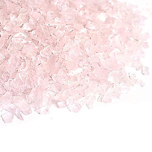 Alan Stone High Luster Reflective Fire Glass Gravel,Fire Gems,Fire Drops,Fire Glass Pebbles Stones Beads Chips for Fire Pit Fish Tank Aquarium Garden,3-6mm 435g/0.95lb (Pink)