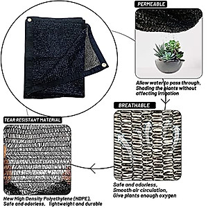 Cool Area 55% Sun Shade Cloth Mesh Tarp with Grommets for Plant Cover Patio Canopy Garden Pergola Greenhouse Car Barn Kennel 6.5ft x10ft Black