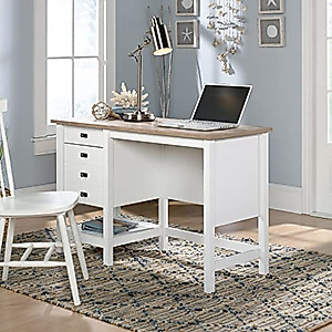Sauder Cottage Road Pedestal Desk, Soft White Finish