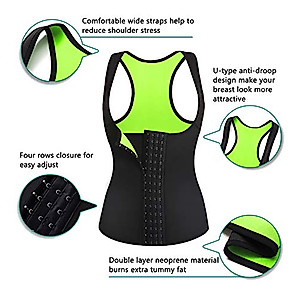 Rolewpy Women Neoprene Waist Trainer Corset Sweat Vest Sauna Body Shaper Cincher Workout Tank Top (Black Sauna Vest, Small （US 4-8）)