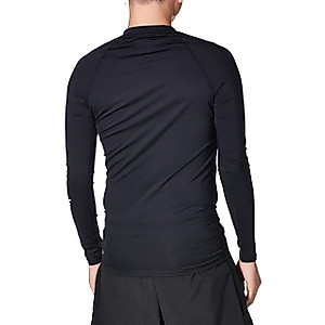 Quiksilver mens All Time Long Sleeve Rashguard Upf 50 Sun Protection Surf Rash Guard Shirt, Black, Medium US