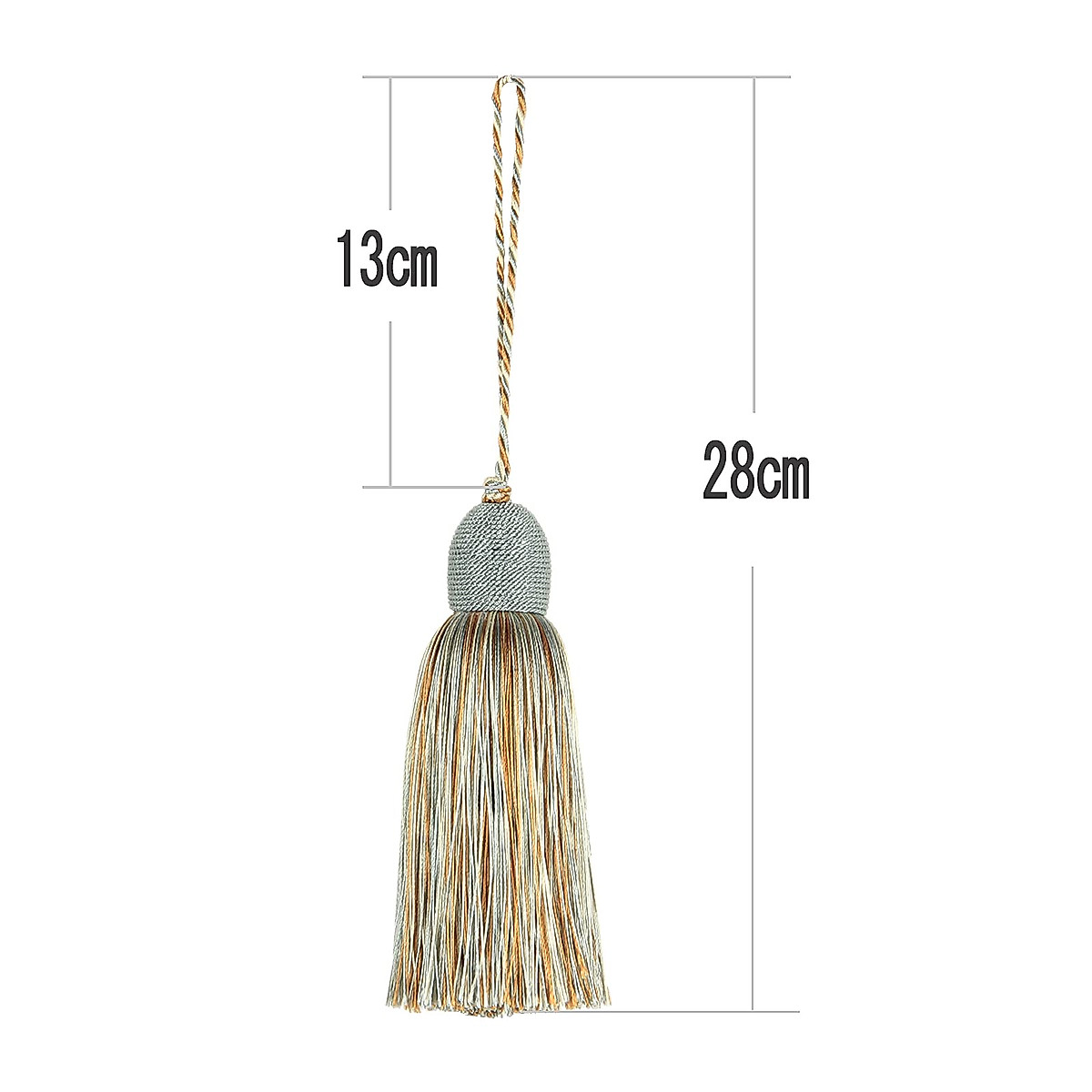 Fenghuangwu 2pcs Tassel Charms Polyester Key Tassels with Loop,DIY Handmade Craft Accessories of Home and Furniture Decoration (Mix Blue)