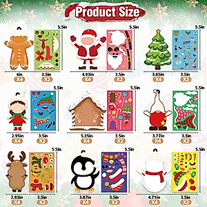 VABAMNA Christmas Ornament Crafts for Kids - Make Your Own Ornament Kit with 36pcs Christmas Craft Stickers, 9 Designs, 54 Pieces, 4cm x 5cm x 2cm, Multicolor, Unisex, Ages 4-12