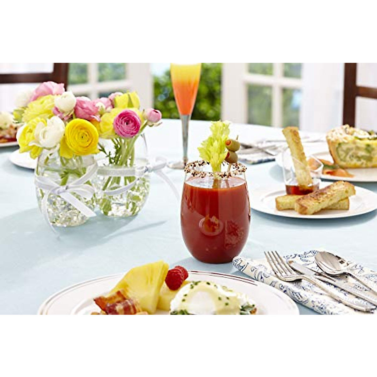 Circleware Stemless Wine Glasses Limited Edition Set of 4, 4 Count (Pack of 1), Clear