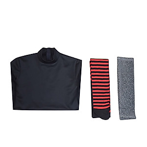 Womens Mavis Costume with Stocking Black Mini Bodycon Dresses Halloween for Girls (X-Small, Adult)