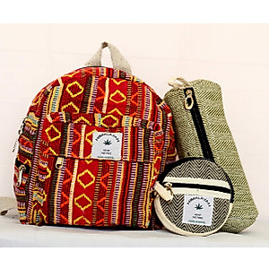 Generic Set Of Mini Backpack + Pen case + Coin Purse Hemp University Light Weight Backpack For Girl (Red),Small Backpack