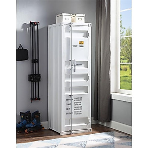 Acme Cargo Wardrobe Metal Armoire with 1 Door in White