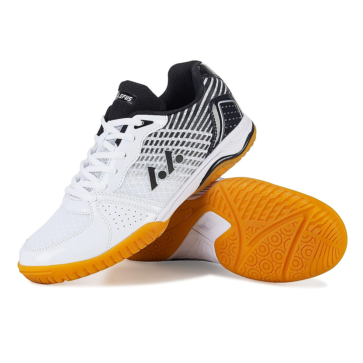 Womens Mens Lightweight Sneaker Fashion Indoor Court Shoes Suitable for Pickleball, Badminton, Table Tennis, Volleyball (Black 808, 40)